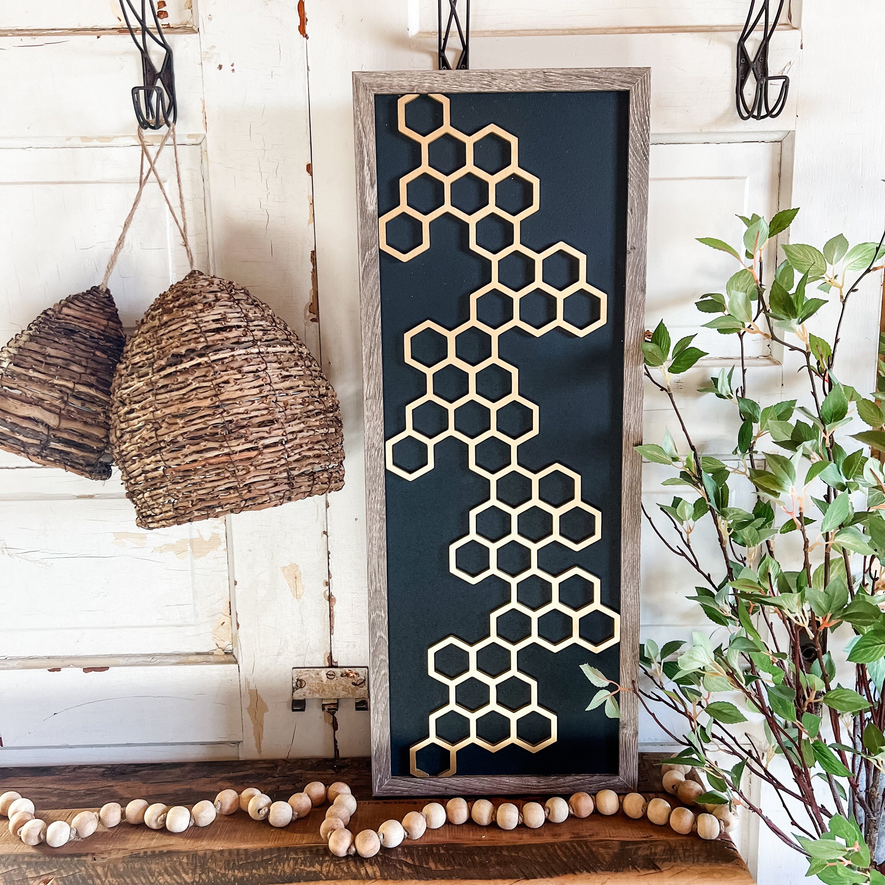 Geometric Honeycomb Wall Art – WillowBee Signs