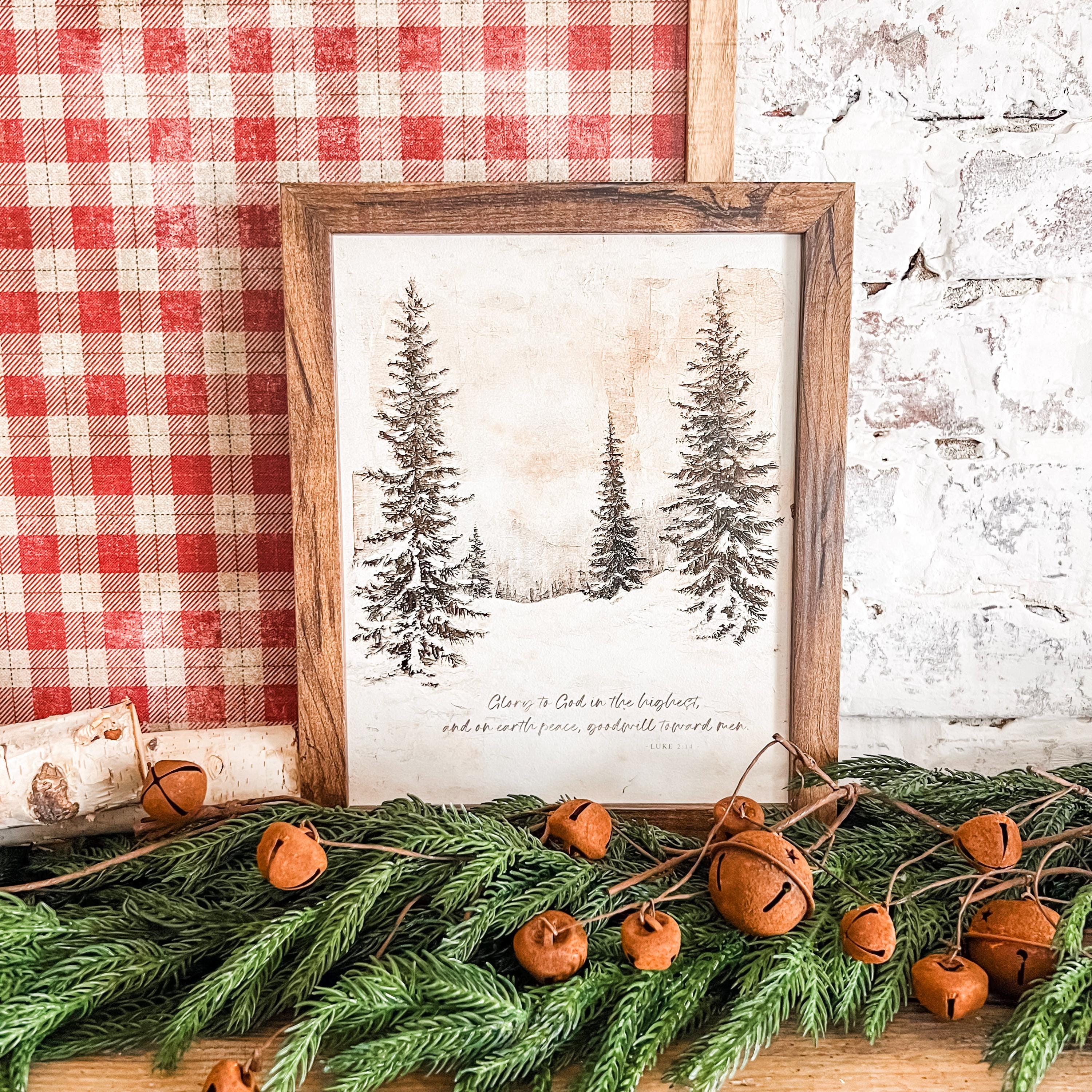 Luke 2:14 Glory to God Christmas Wood Sign – WillowBee Signs